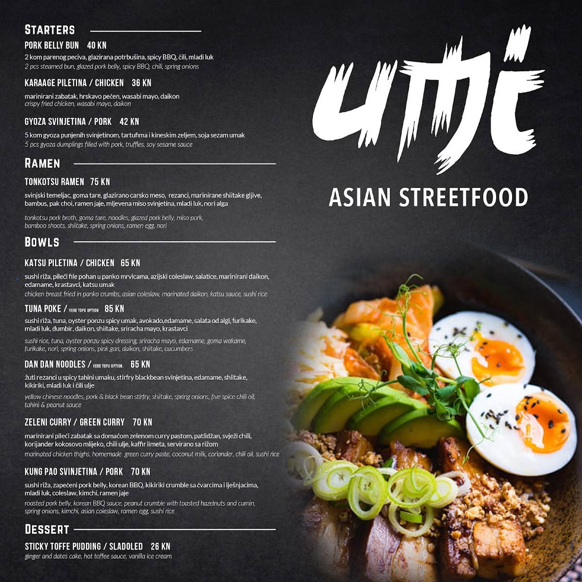Menu at Umi Asian streetfood restaurant, Poreč
