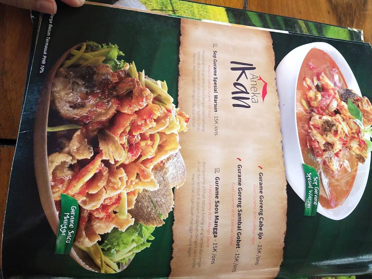 Menu at Waroeng Sunda Restaurant Talaga Bestari, Indonesia, Jl. Jungle ...