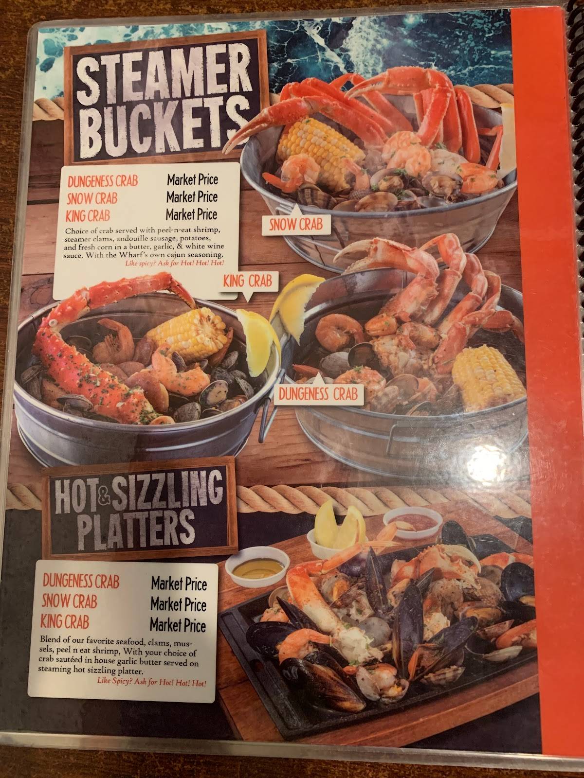 Menu at Wharf Fresh Seafood Market and Eatery pub & bar, Medford