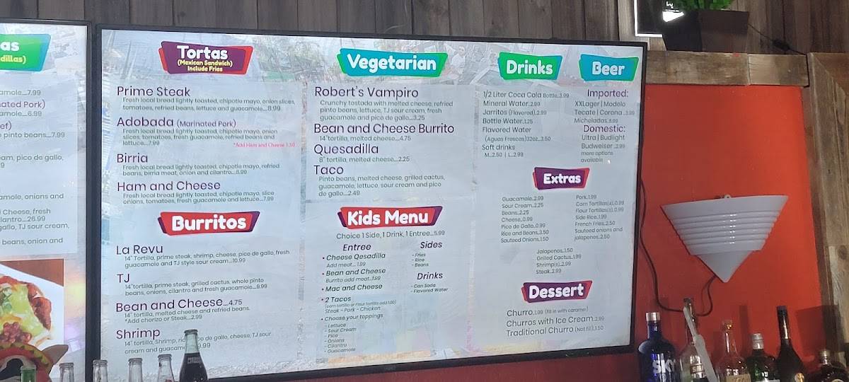 Menu at Tacos tj 664 restaurant, Wichita