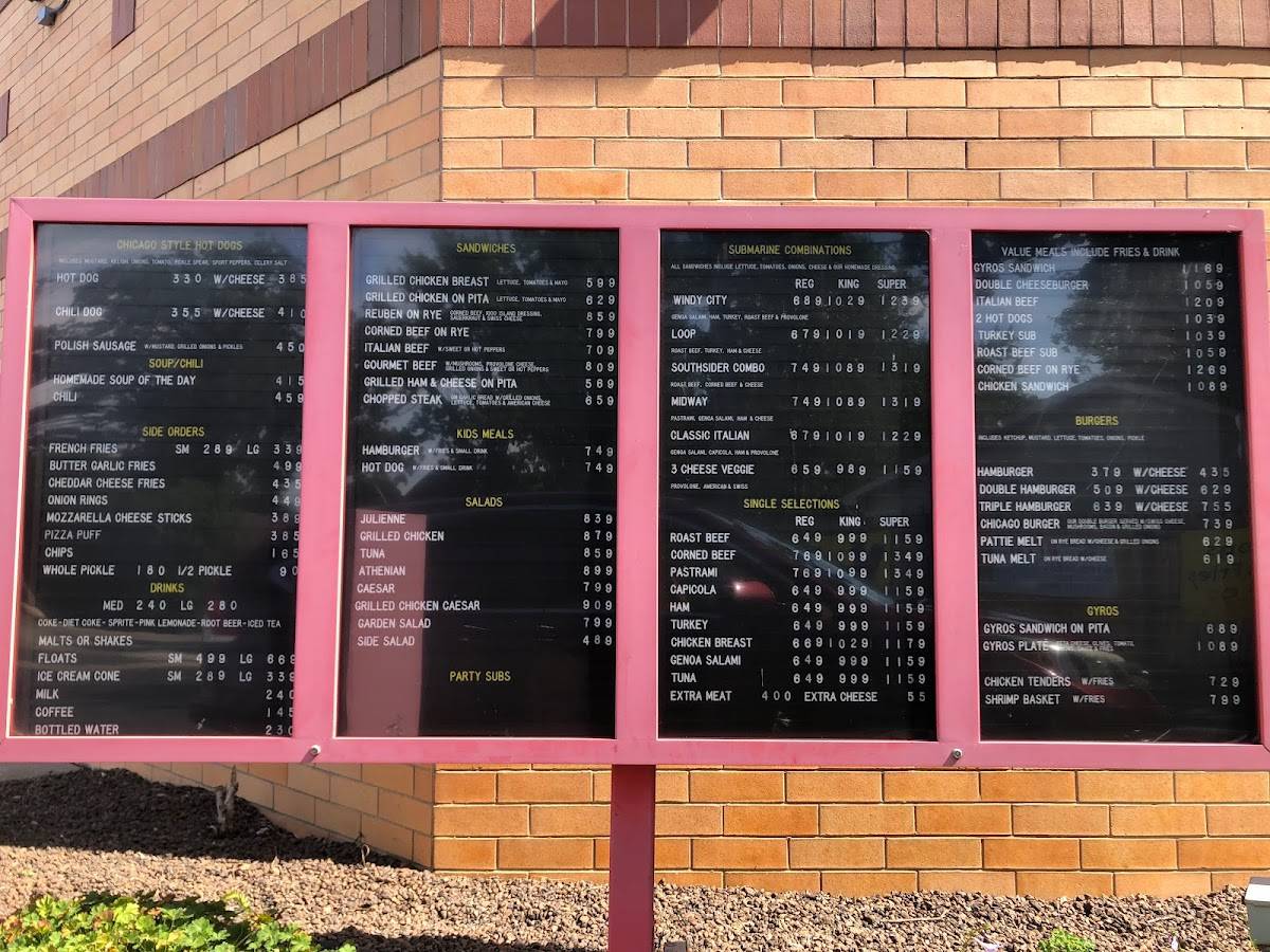 Menu at Windy City Subs fast food, Worth, S Harlem Ave