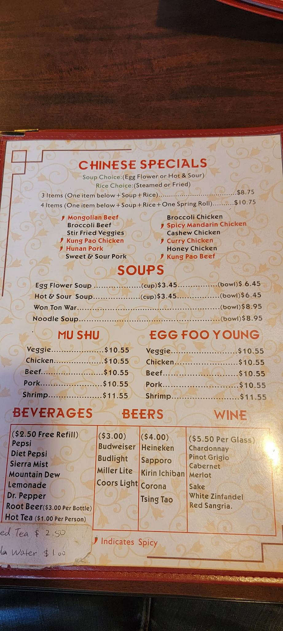 Menu at Wok Fusion restaurant, Meridian