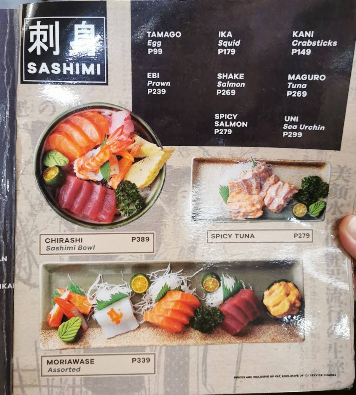 Menu at Yaku Japanese Grill restaurant, Mandaluyong, 5th Level The Podium