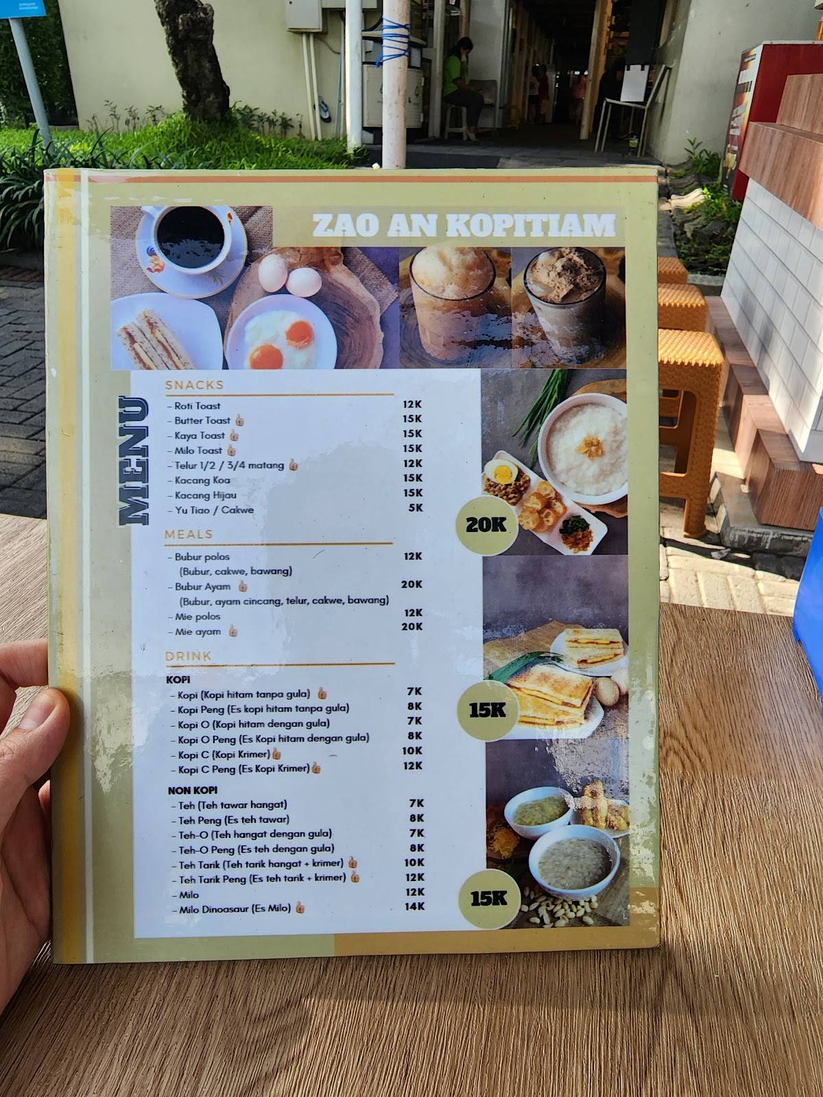 Menu at Zao An Kopitiam, Surabaya