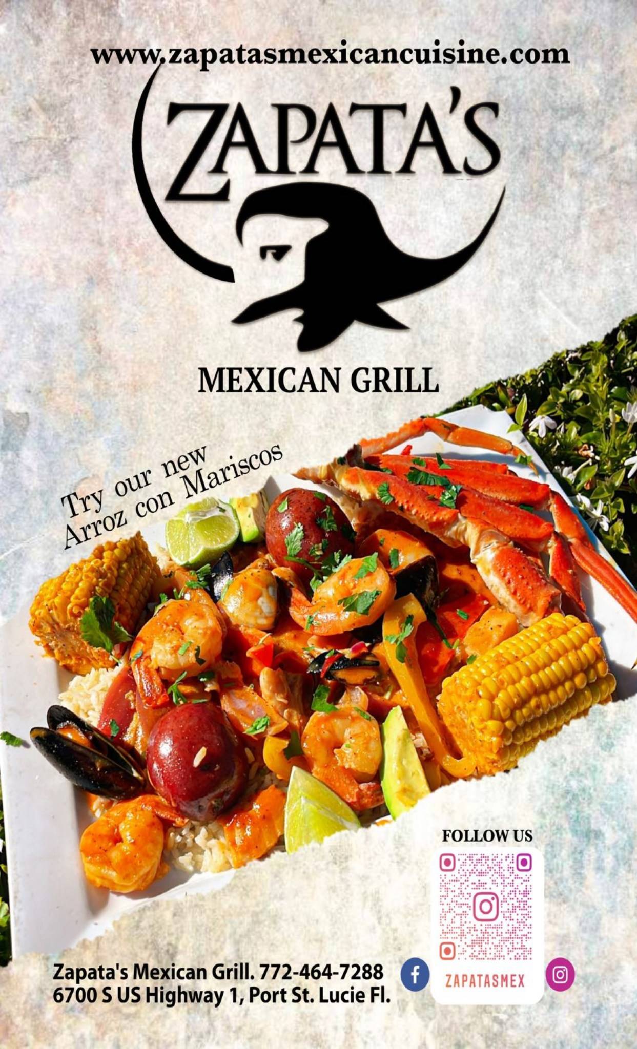 Menu at Zapata's Mexican Grill pub & bar, Port St. Lucie