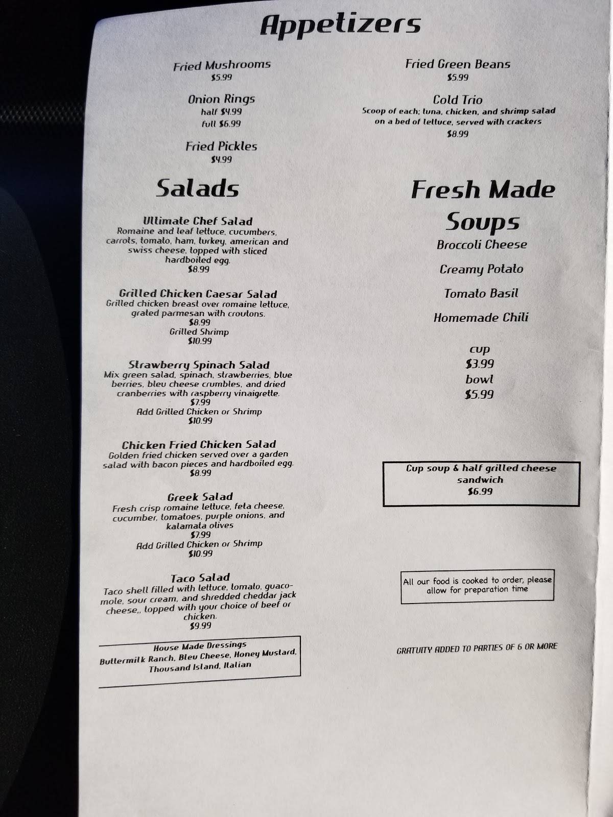 Menu at 1838 Grill restaurant, Seguin