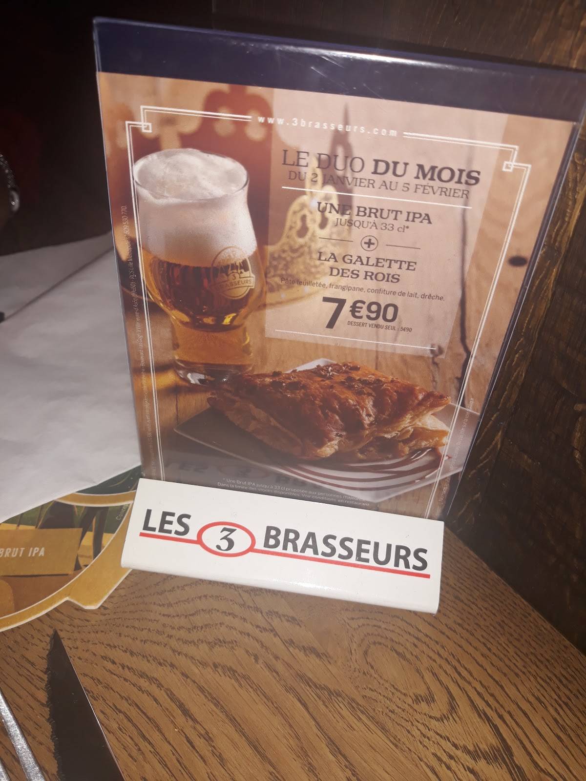 Menu au 3 Brasseurs Éragny sur Oise restaurant, Éragny, Rue Des Érables