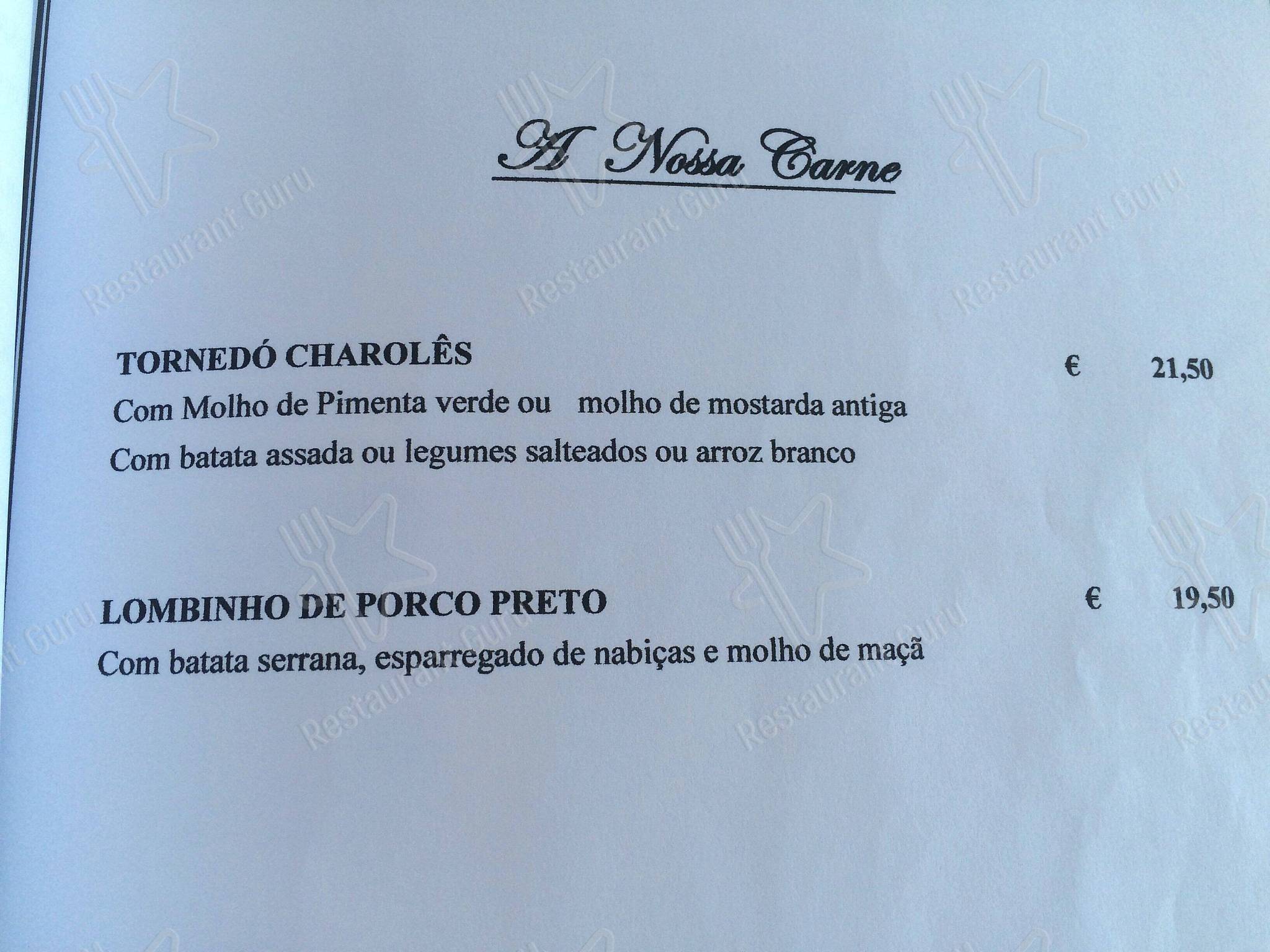 Menu em Amarra Ò Tejo restaurante, Almada