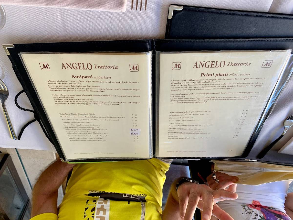 Menu da Angelo Ristorante Trattoria, Roma