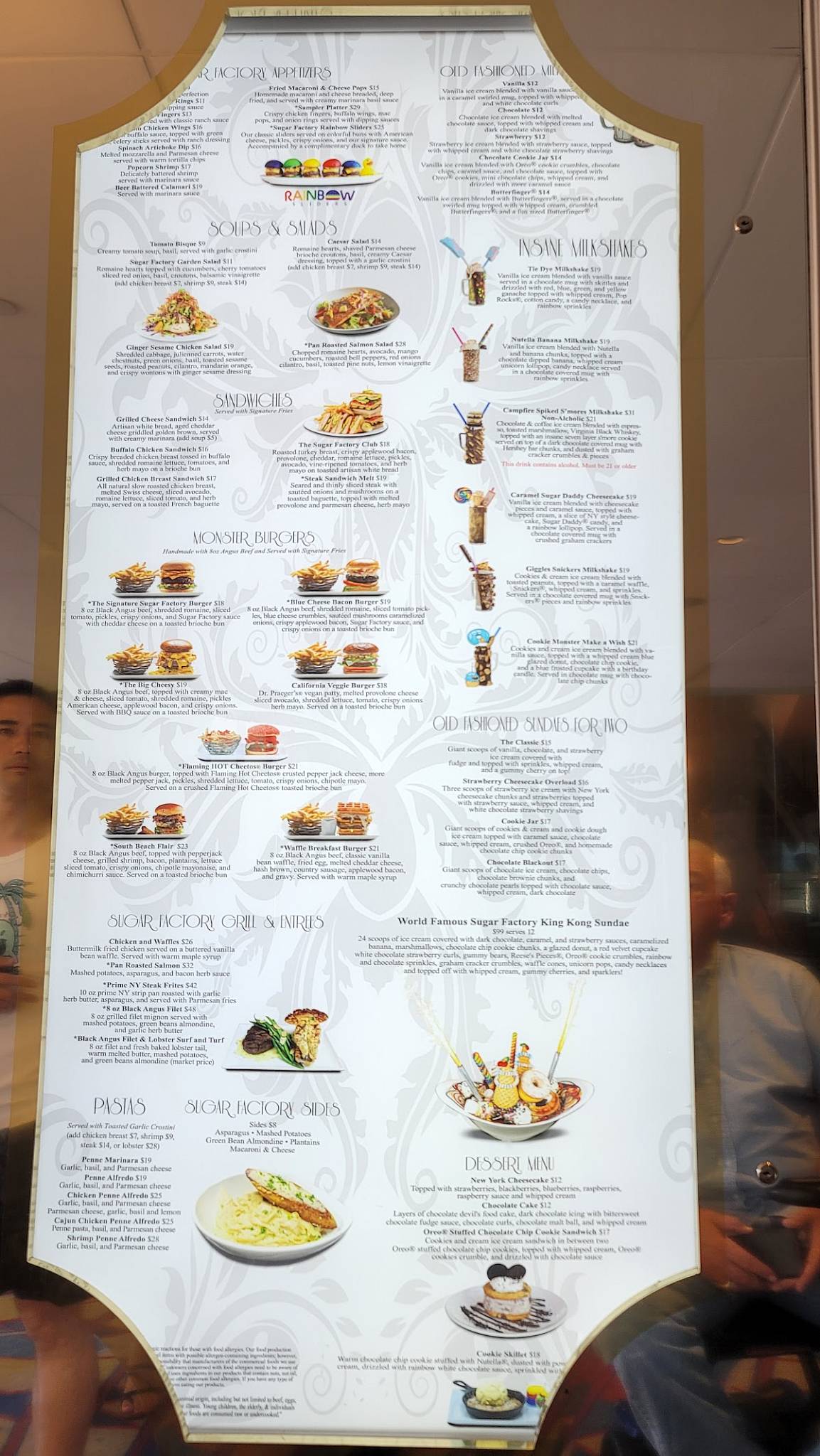 Menu at Sugar Factory - Atlantic City desserts, Atlantic City