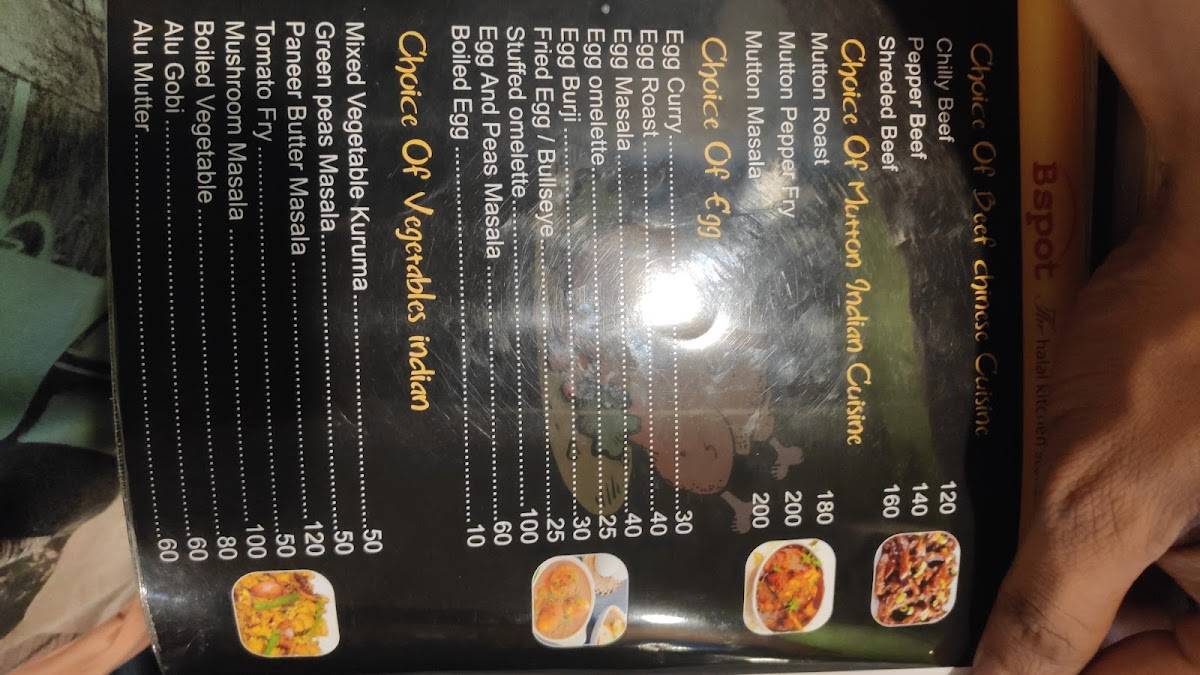 Menu at B spot Restaurant, Irinjalakuda, Irinjalakuda