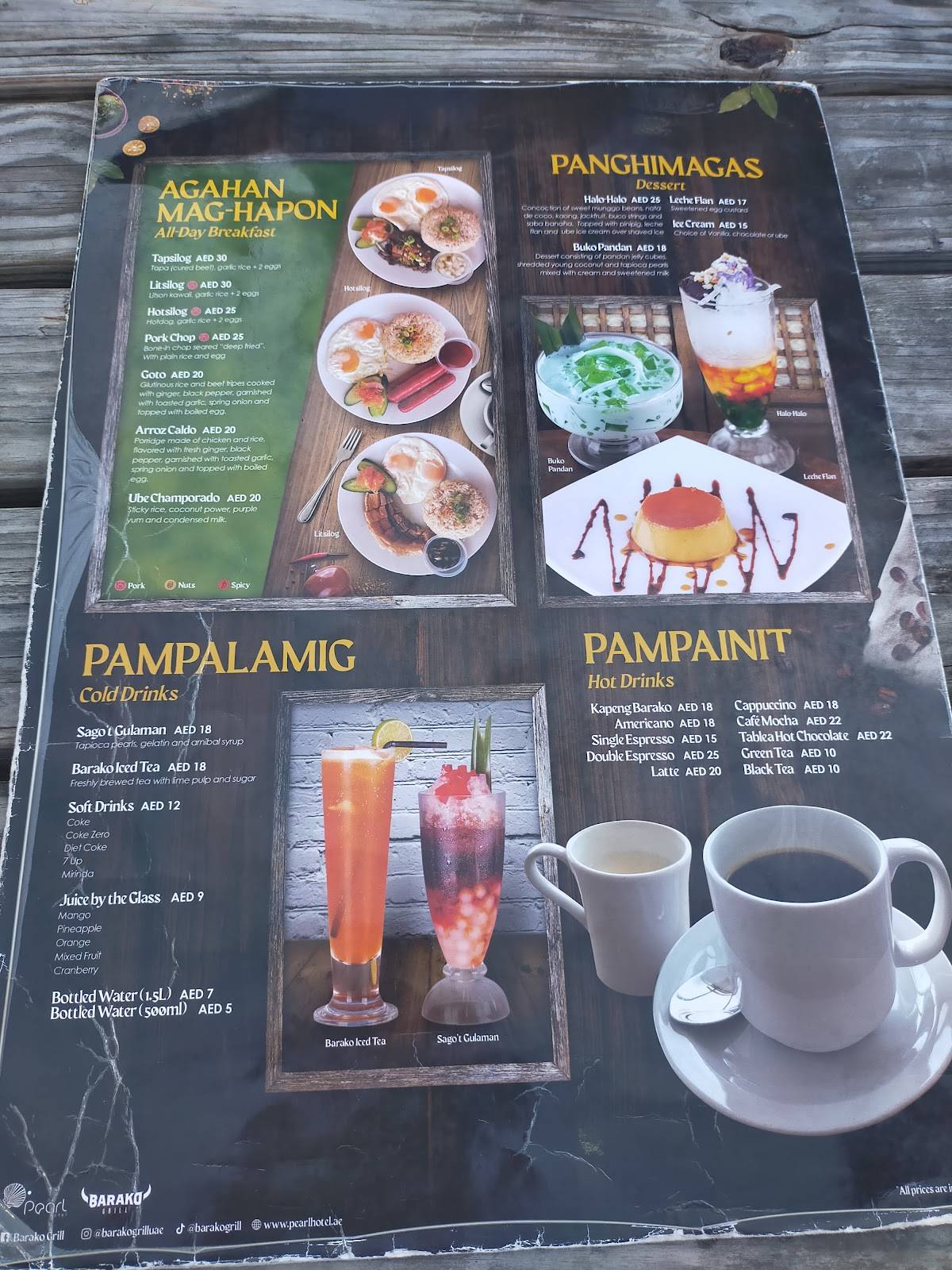 Menu at BARAKO Grill, Umm Al Quwain