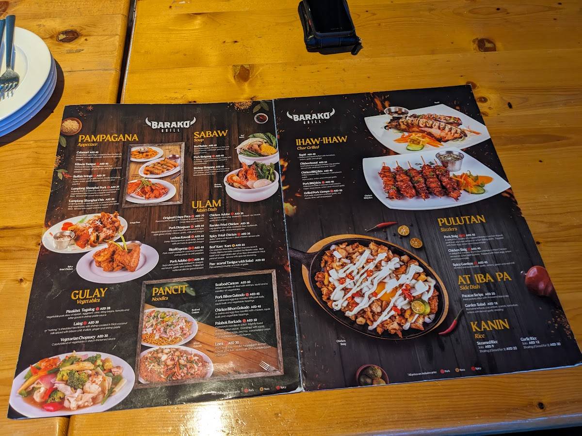 Menu at BARAKO Grill, Umm Al Quwain