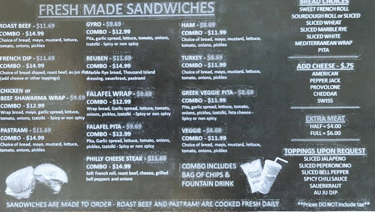 Menu at BIG H DELI restaurant, Fairfield