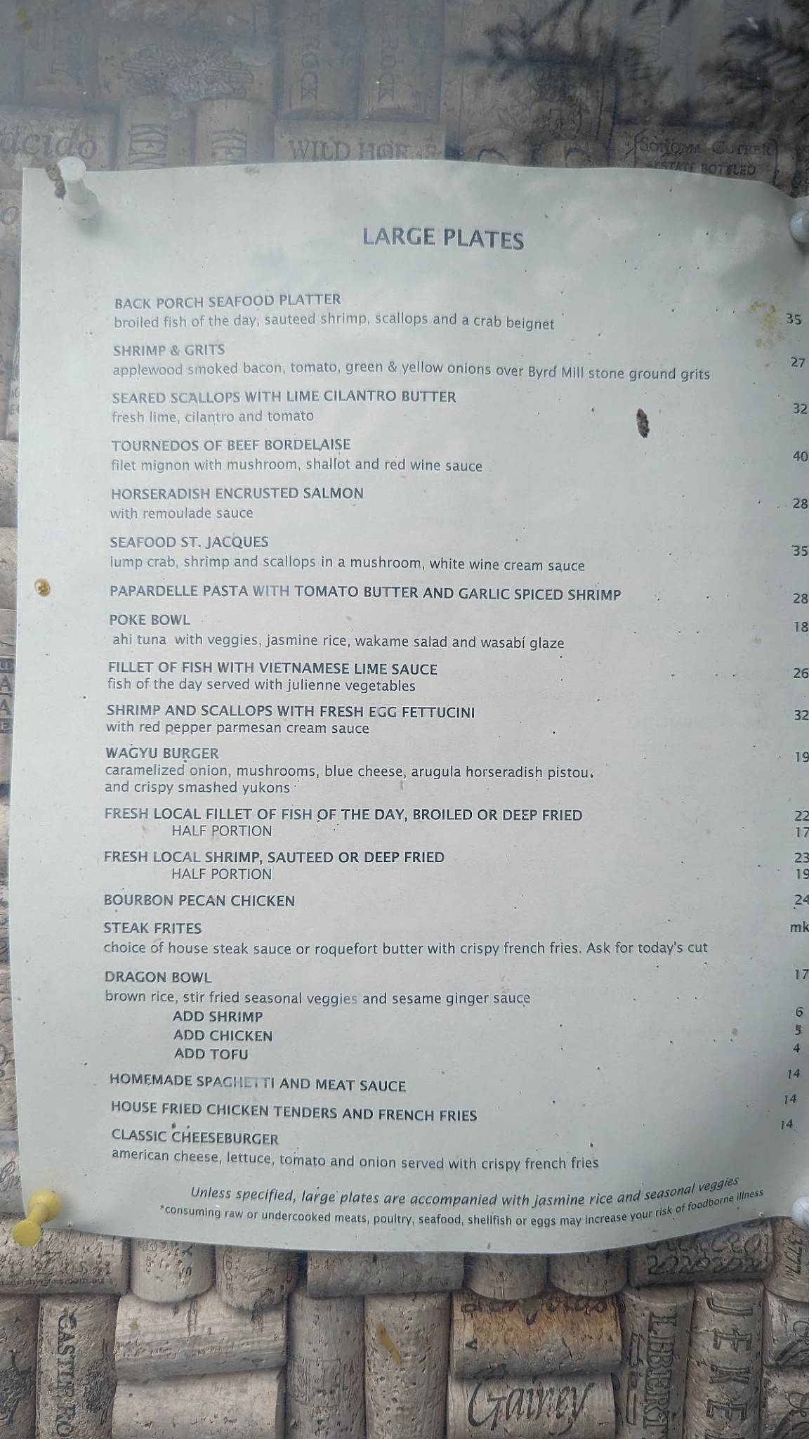 Menu at Back Porch Restaurant, Ocracoke