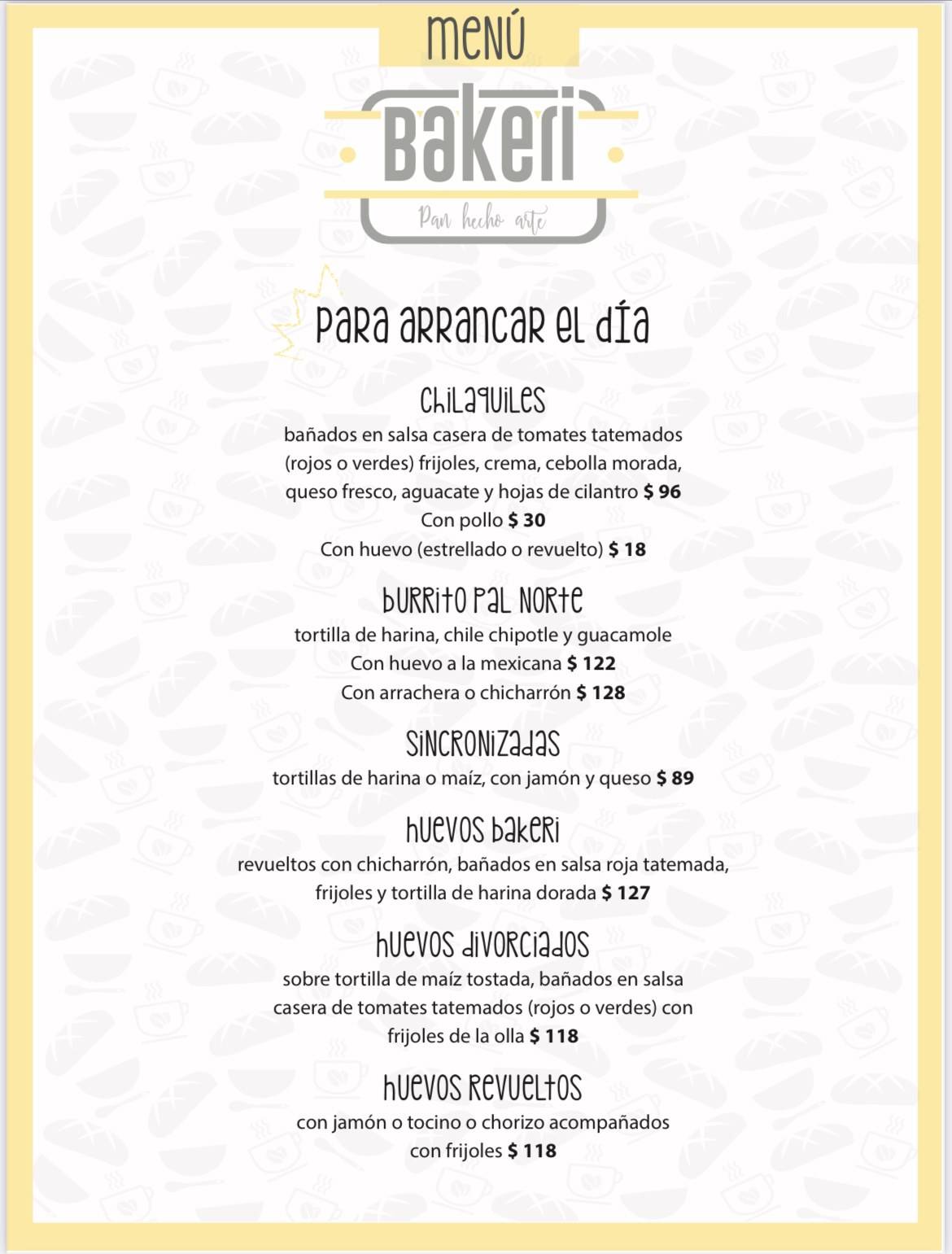 Carta de Bakeri, Guadalupe, Paseo las Americas 2501 Contry La Silla