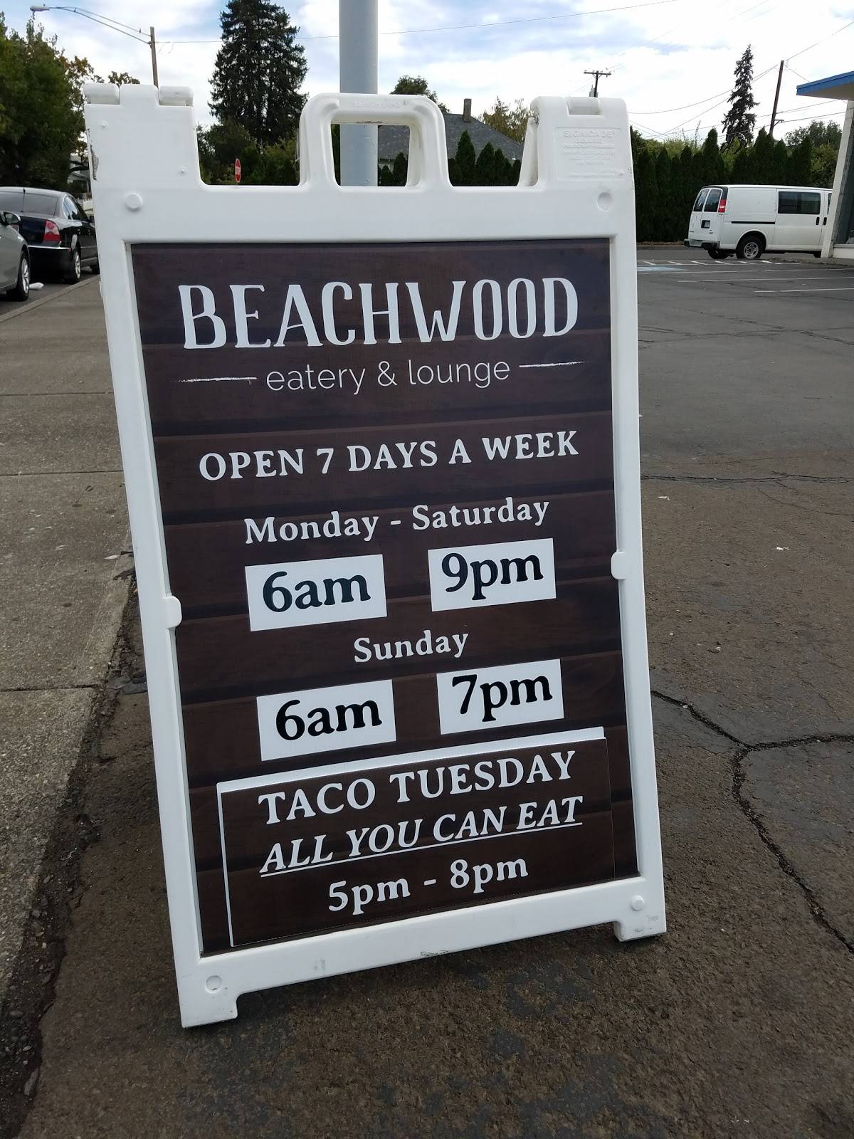Menu at Beachwood Eatery restaurant, The Dalles, 504 E 9th St