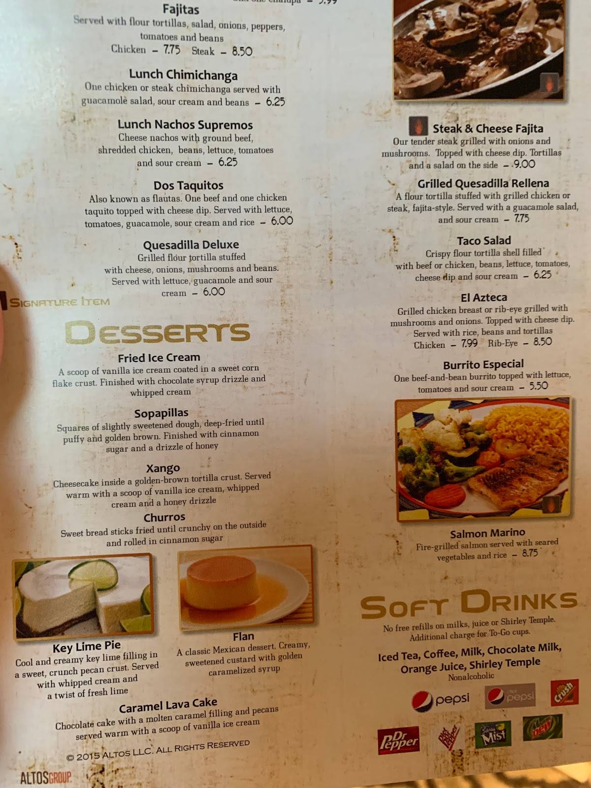 Menu at Campestre restaurant, Beckley, Harper Rd
