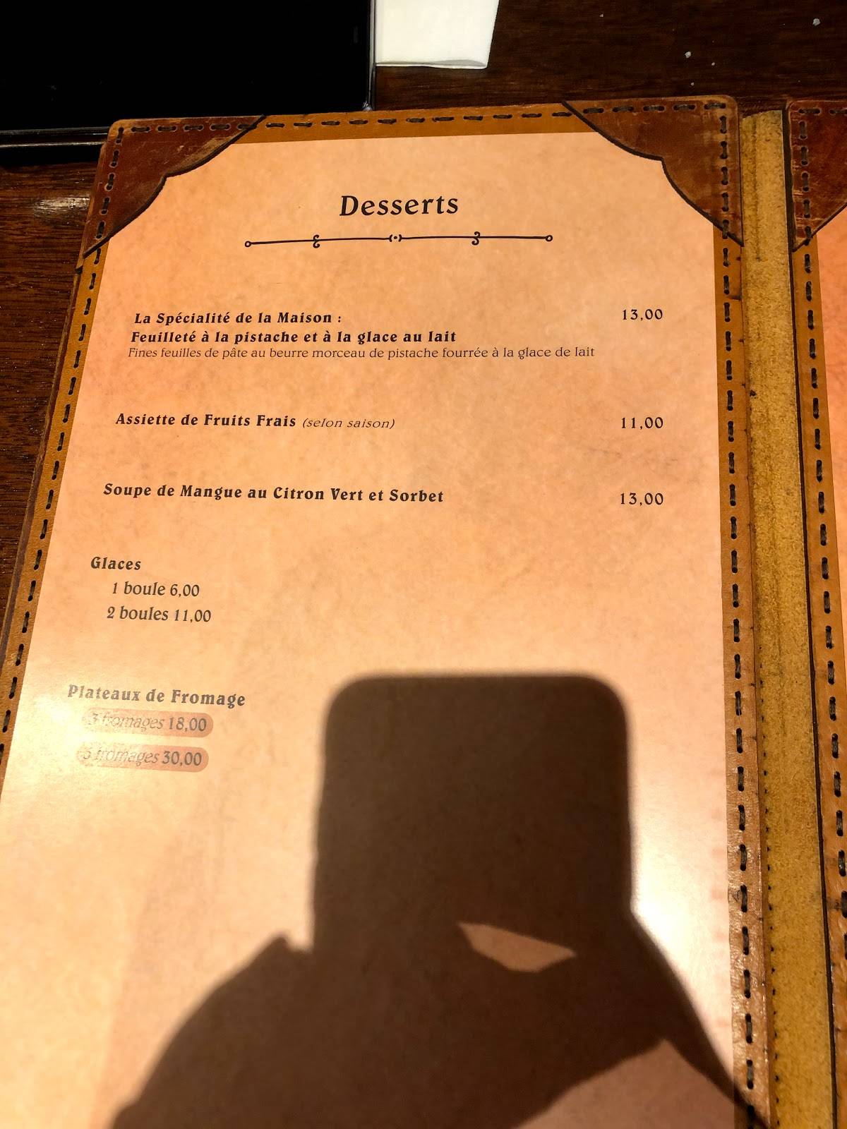 Menu at Beef Cut steakhouse, Courbevoie