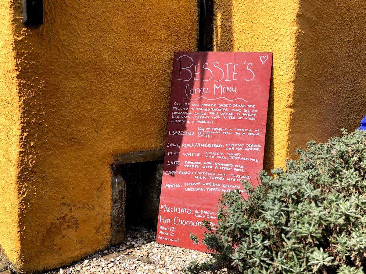 Menu at Bessie's Cafe, Culross