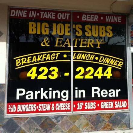 Menu at Big Joe's Subs restaurant, New Smyrna Beach