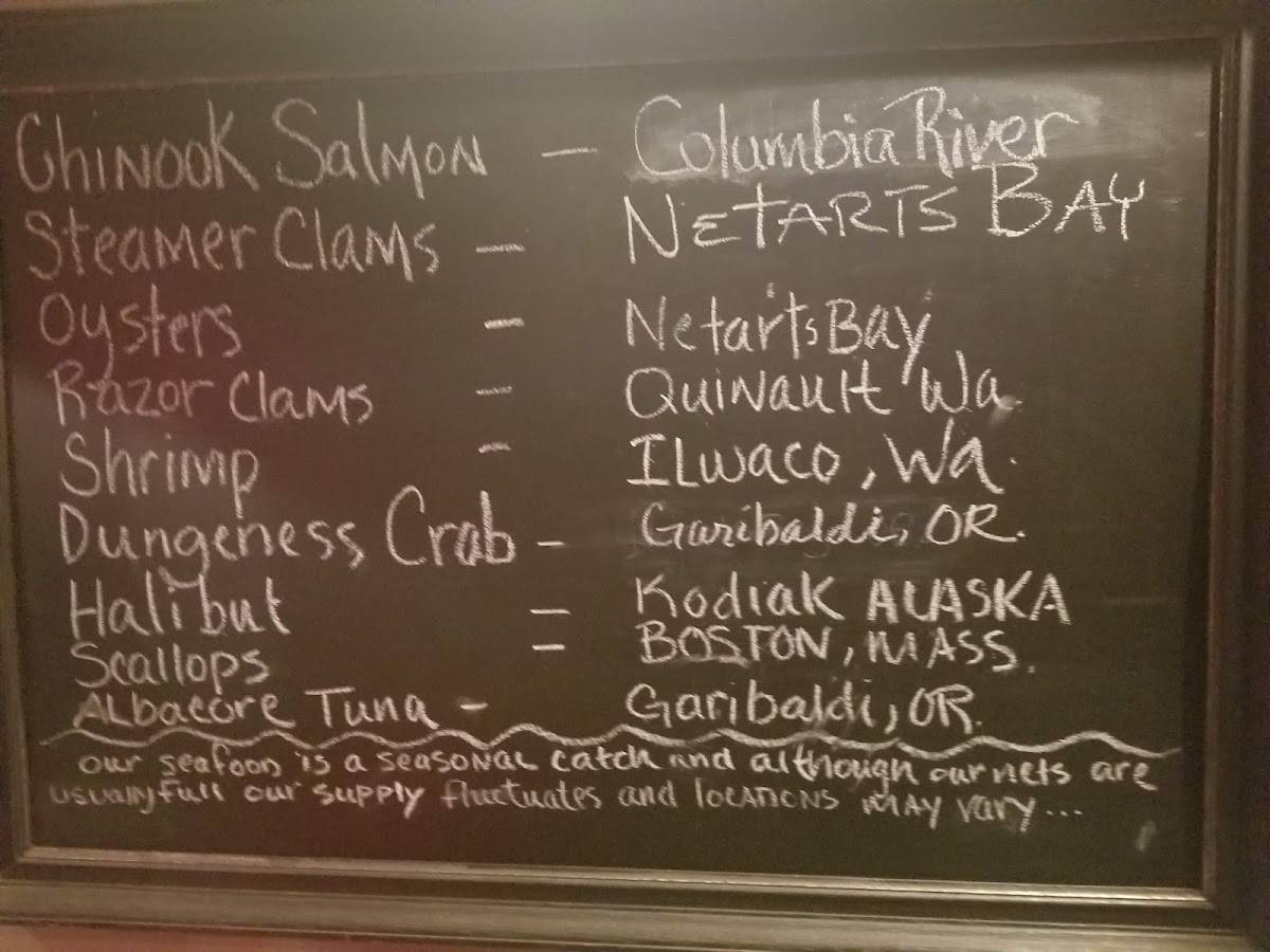 Menu at Big Wave Cafe, Manzanita