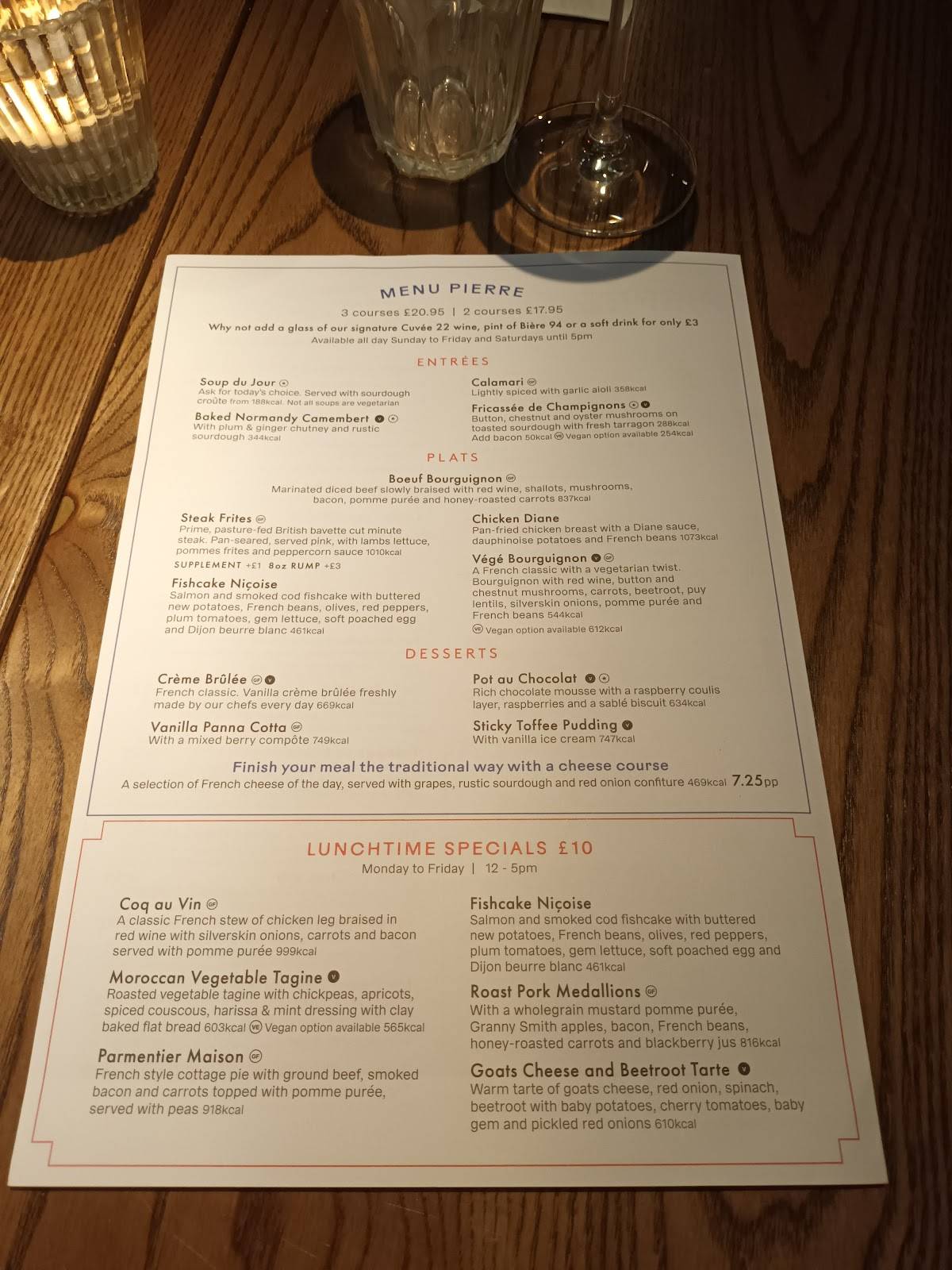 Menu at Bistrot Pierre - Derby restaurant, Derby, 18 Friar Gate