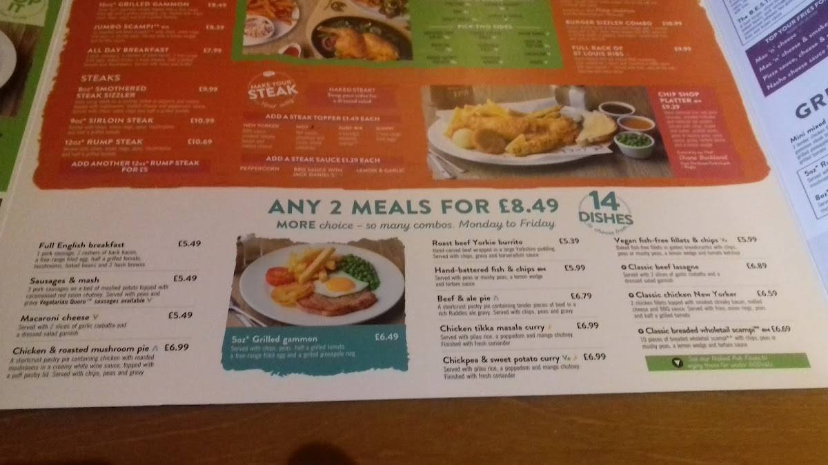 Menu at Catherines Inn pub & bar, Weston-super-Mare