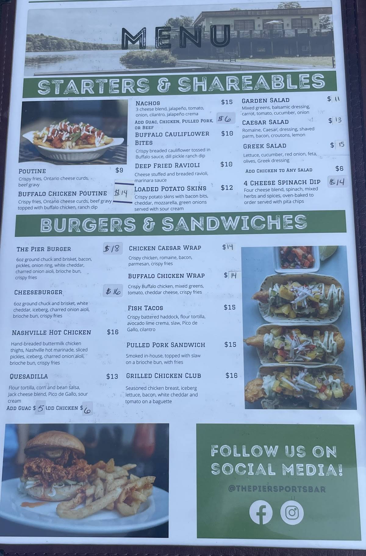 Menu at Pier Seventeen Hotel & The Pier Sports Bar, Blind River