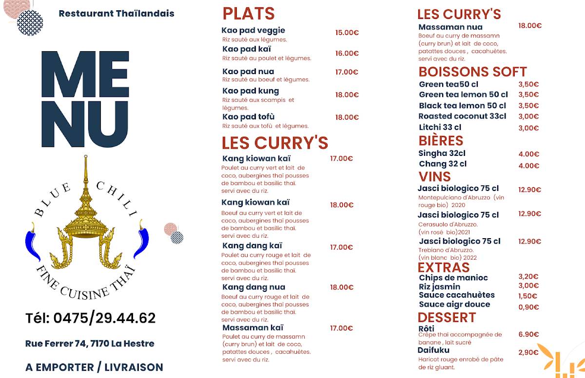 Carta de Blue chili, Manage