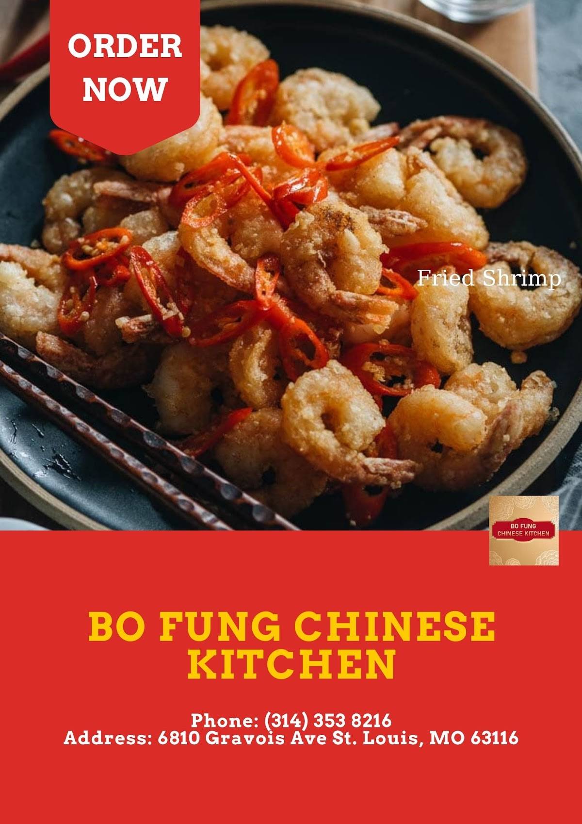 Menu at Bo Fung Chinese Kitchen restaurant, St. Louis