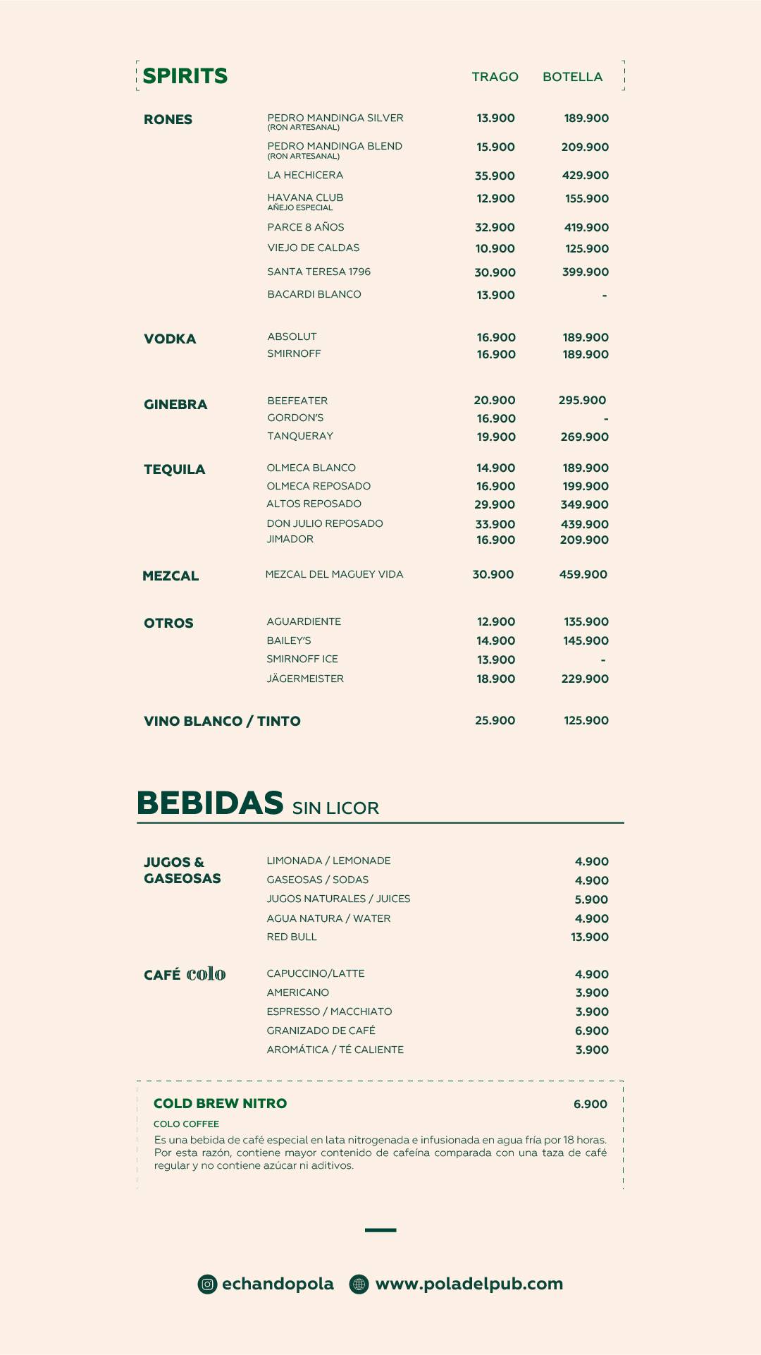 Carta de Pola del.pub candelaria, Bogotá, Cra. 3 #12-37