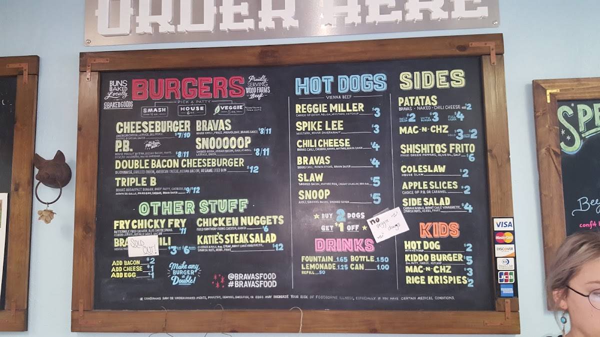 Menu at Bravas restaurant, Fort Wayne, Fairfield Ave