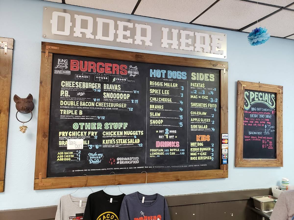 Menu at Bravas restaurant, Fort Wayne, Fairfield Ave