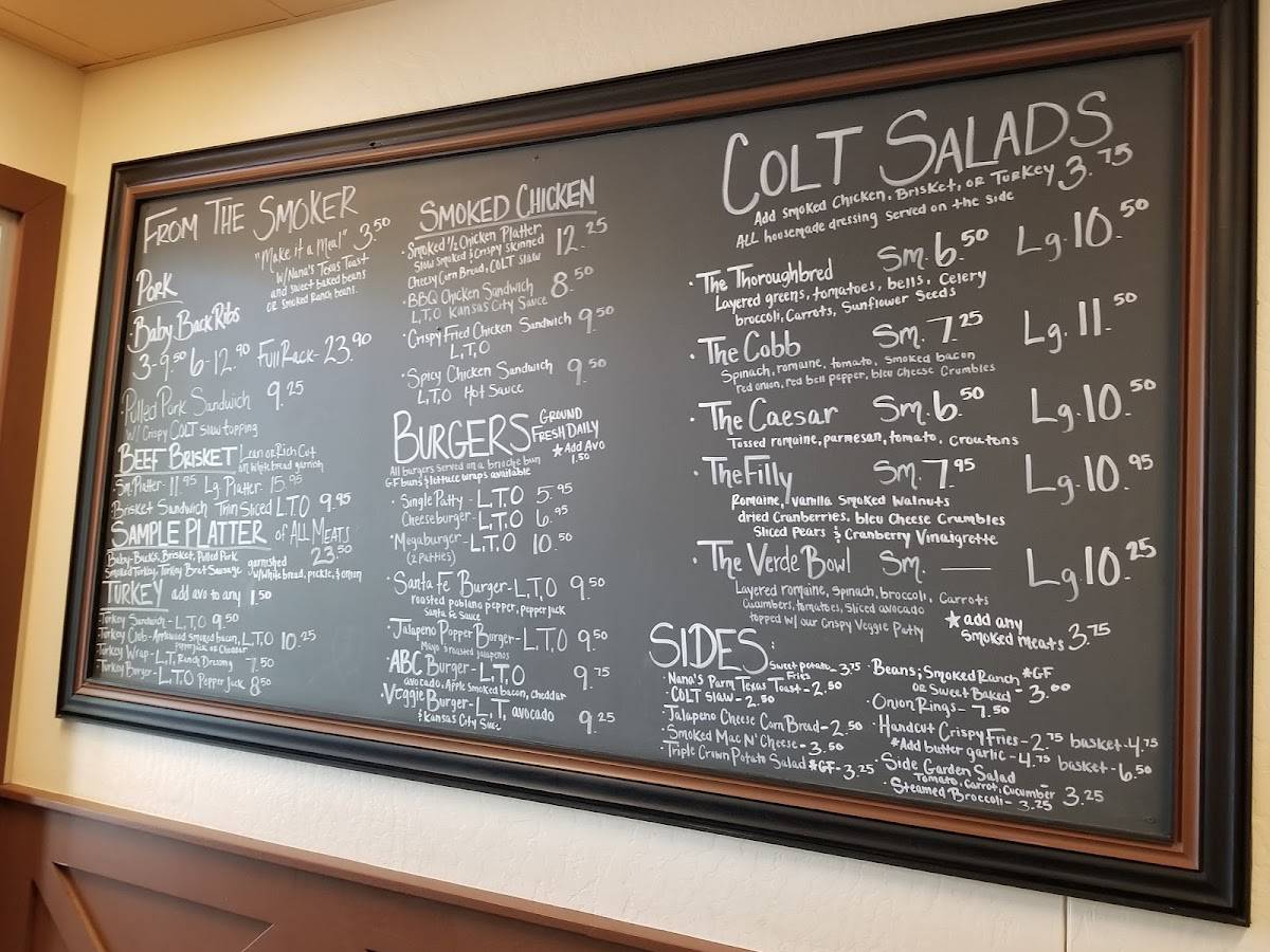 Menu at COLT Grill, BBQ & Spirits, Prescott Valley