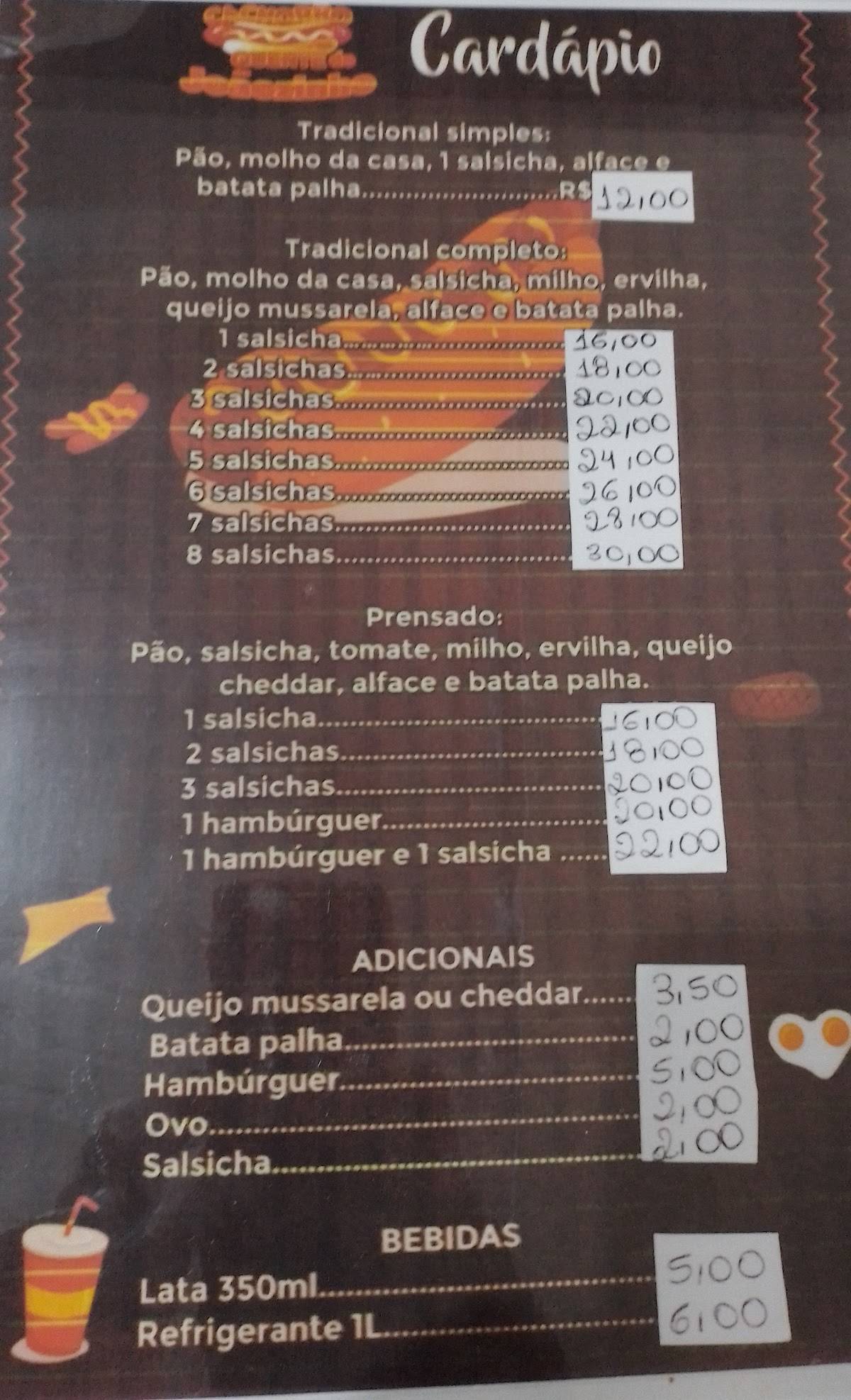 Menu em Cachorro Quente do Joãozinho restaurante, Dourados