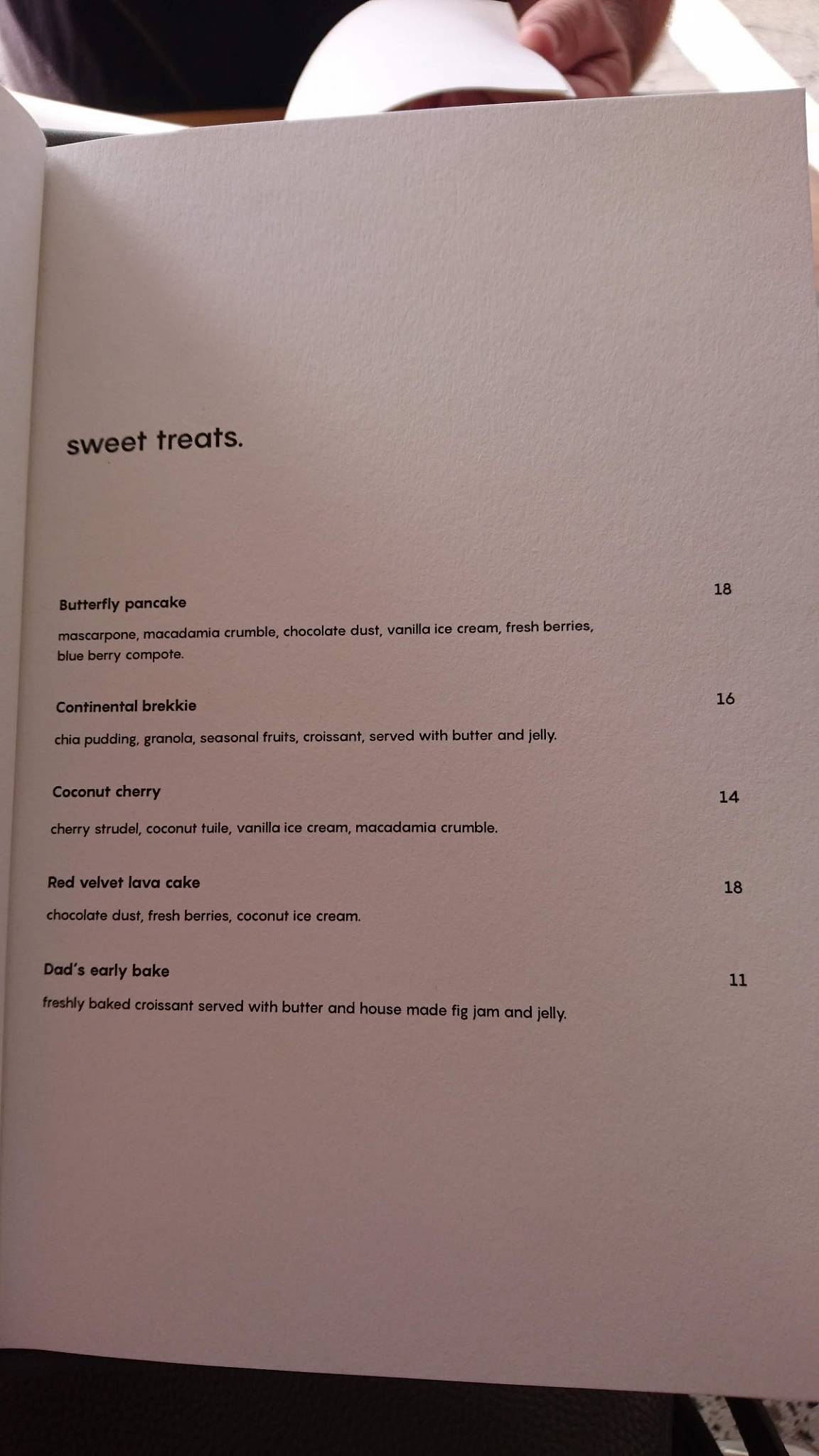 Menu at Ape Cafe, Sans Souci