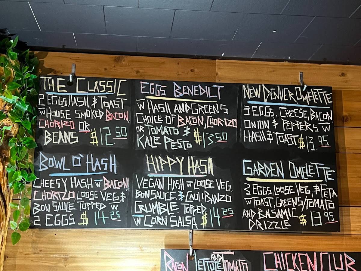Menu at B&T's Hard Knock Cafe, Rossland