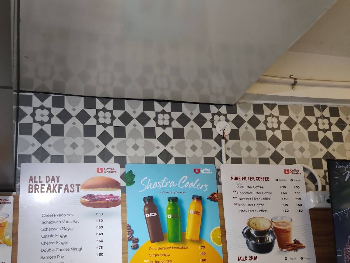 Menu at Coffee Shastra - Adyar, Chennai