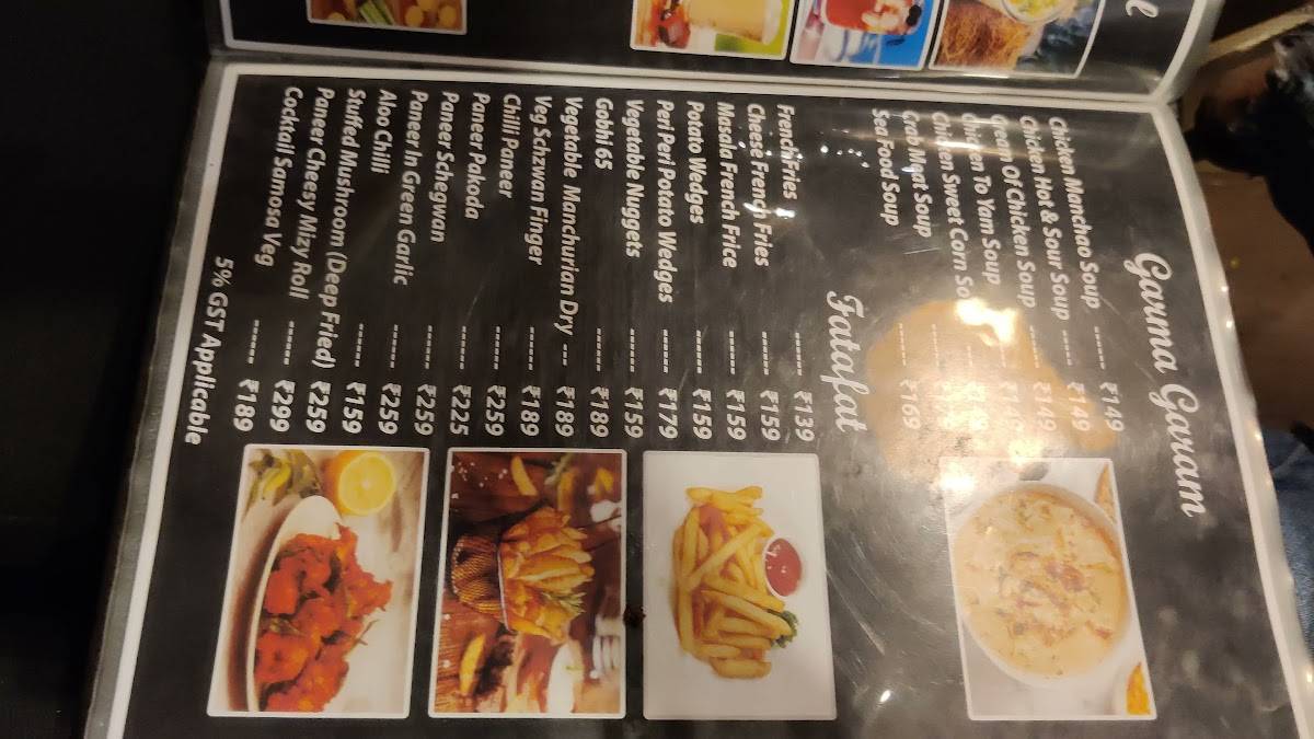 Menu at Cafe Curry, Chennai