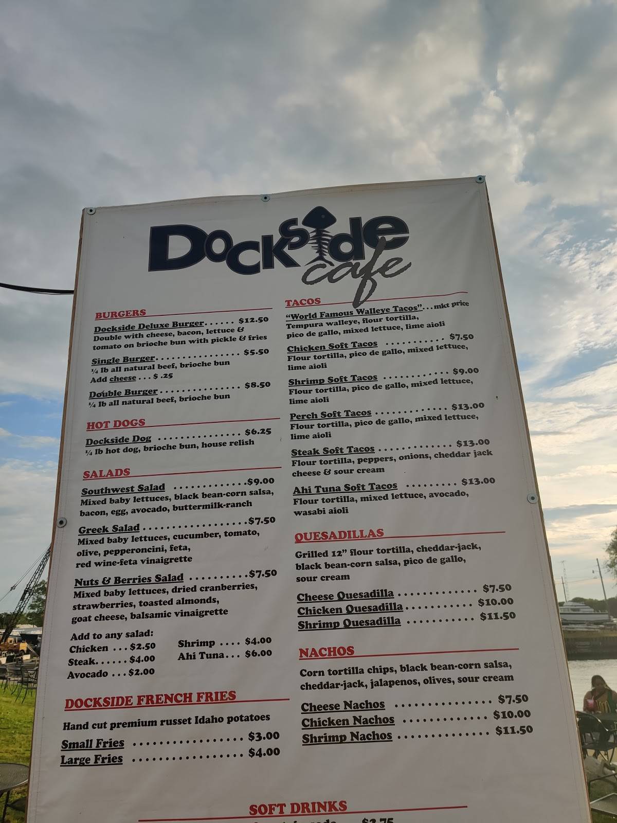 Menu at Dockside Cafe, Sandusky