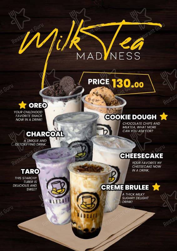Menu at Mad Cafe, Quezon City