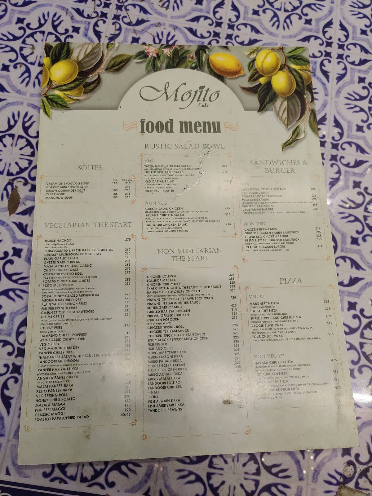 Menu at Mojito Cafe, Thane