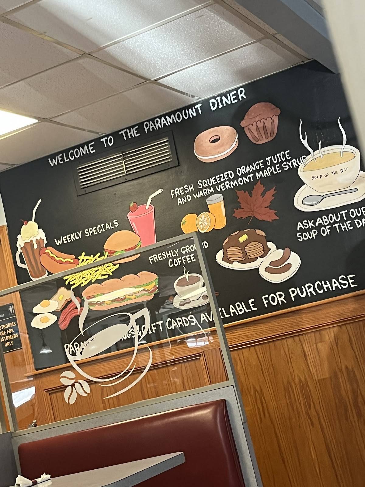 Menu at Paramount Diner cafe, Manasquan