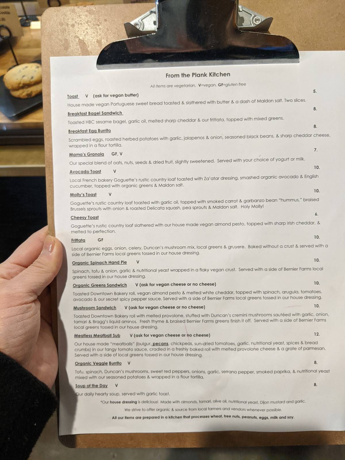 Menu at Plank Coffee Healdsburg cafe, Healdsburg, 175 Dry Creek Rd