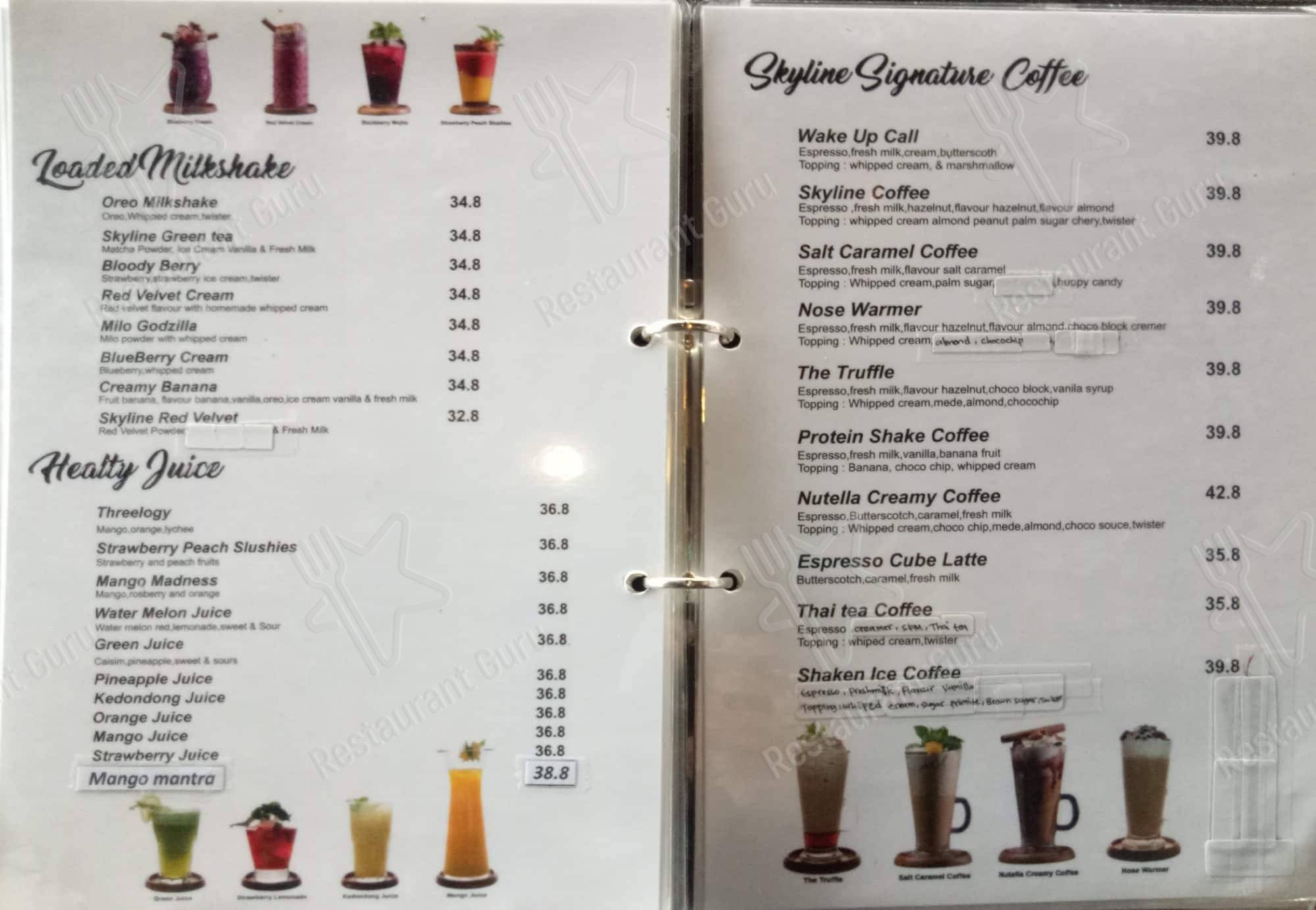 Menu at Skyline Best View Resto restaurant, Bandung