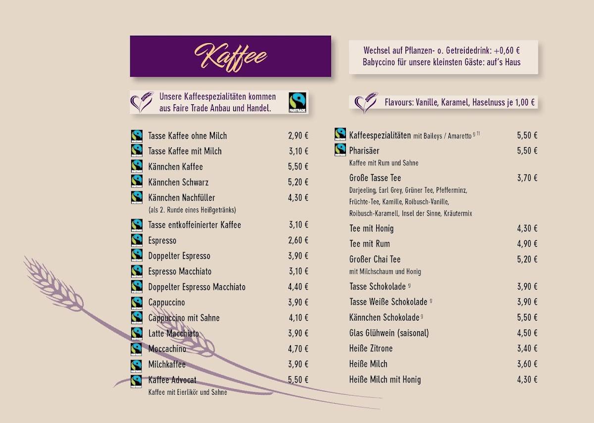 Speisekarte von Café Stüble Lutz cafe, Ludwigsburg, Marktpl. 11
