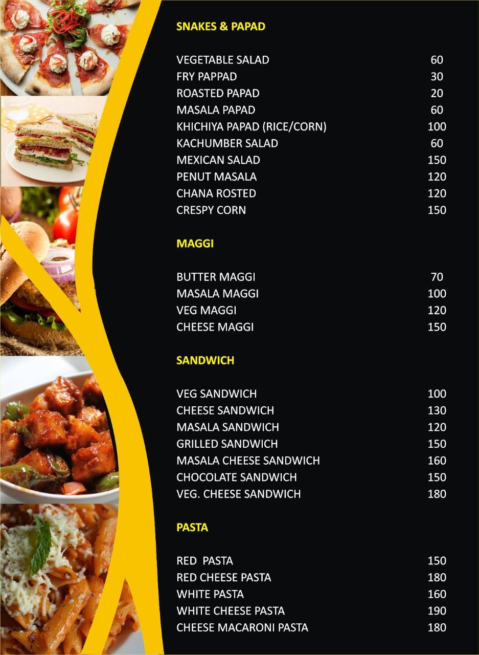 Menu at The 90's Cafe, Udaipur