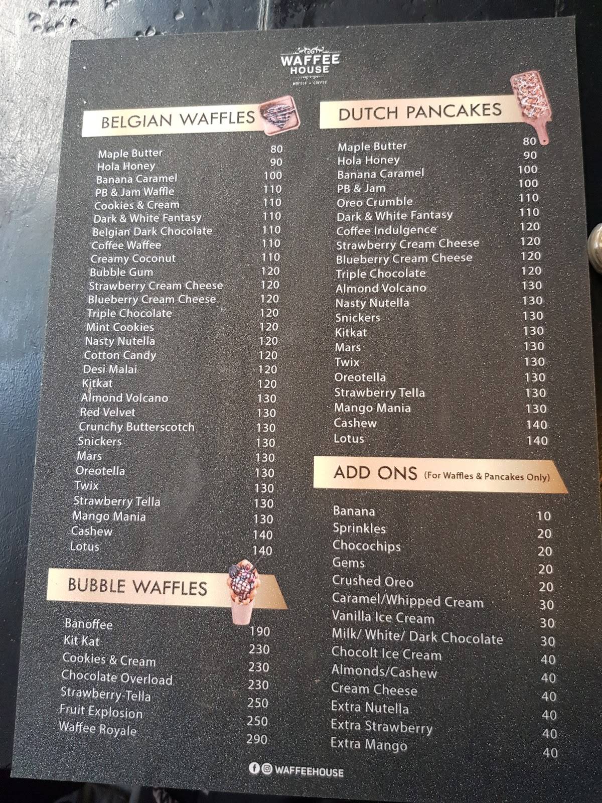 Menu at Waffee House Thalassery, Thalassery