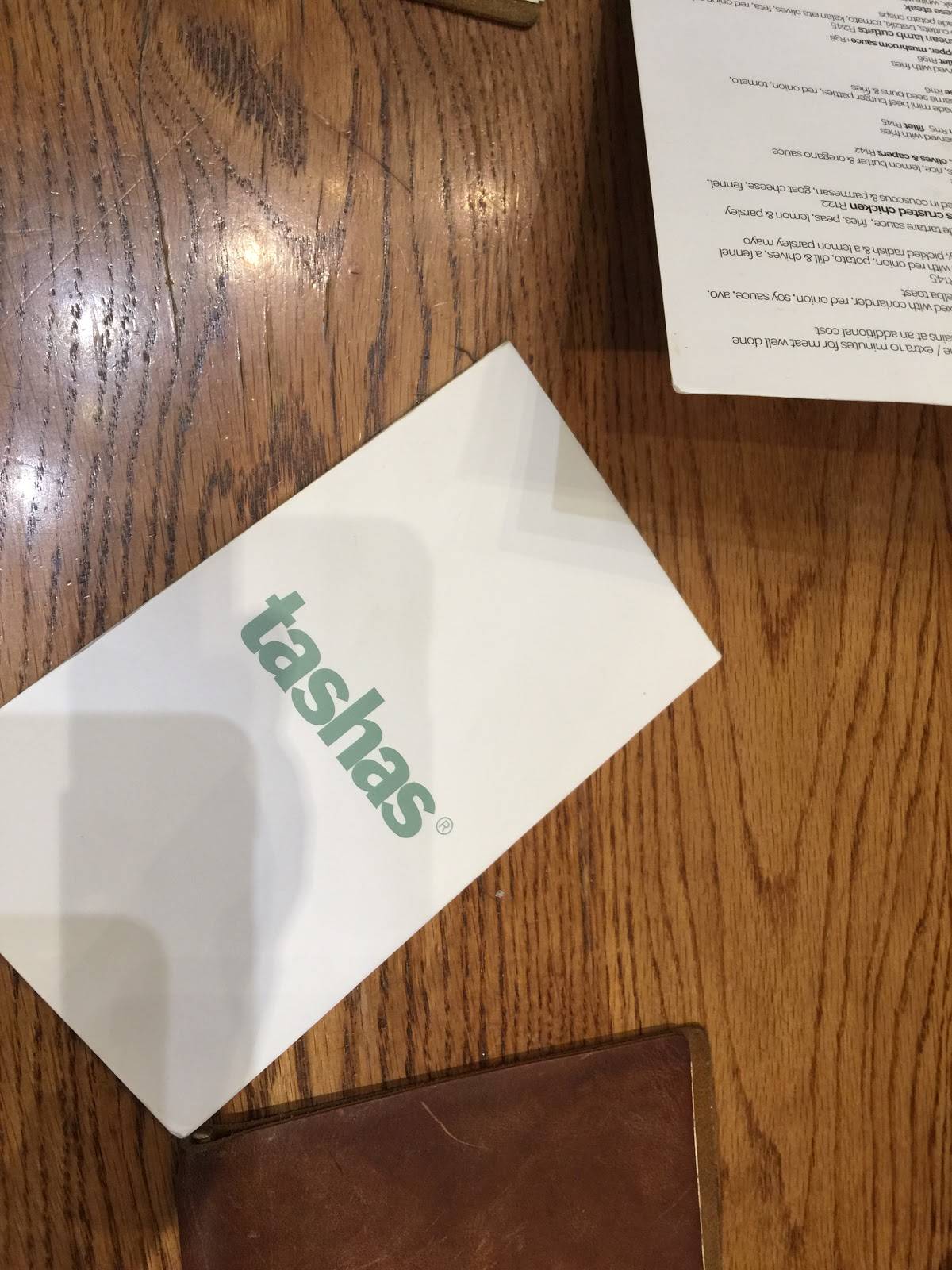 Menu at tashas Brooklyn cafe, Pretoria, Shop 27 Veale St